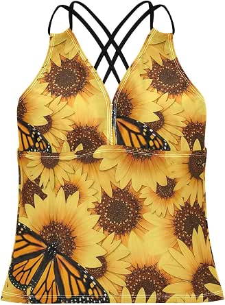 Amazon.com: Monarch Butterfly Women's Tankini Bathing Suit Tops Tummy ...
