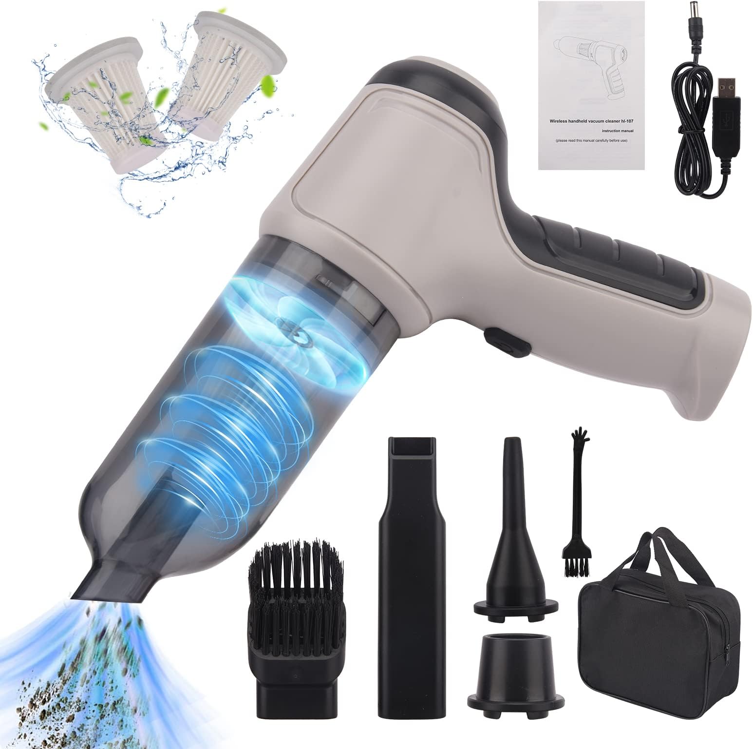 Bibabala Vacuum Cleaner, 3-in-1 Cordless Car Vacuum Cleaner ...