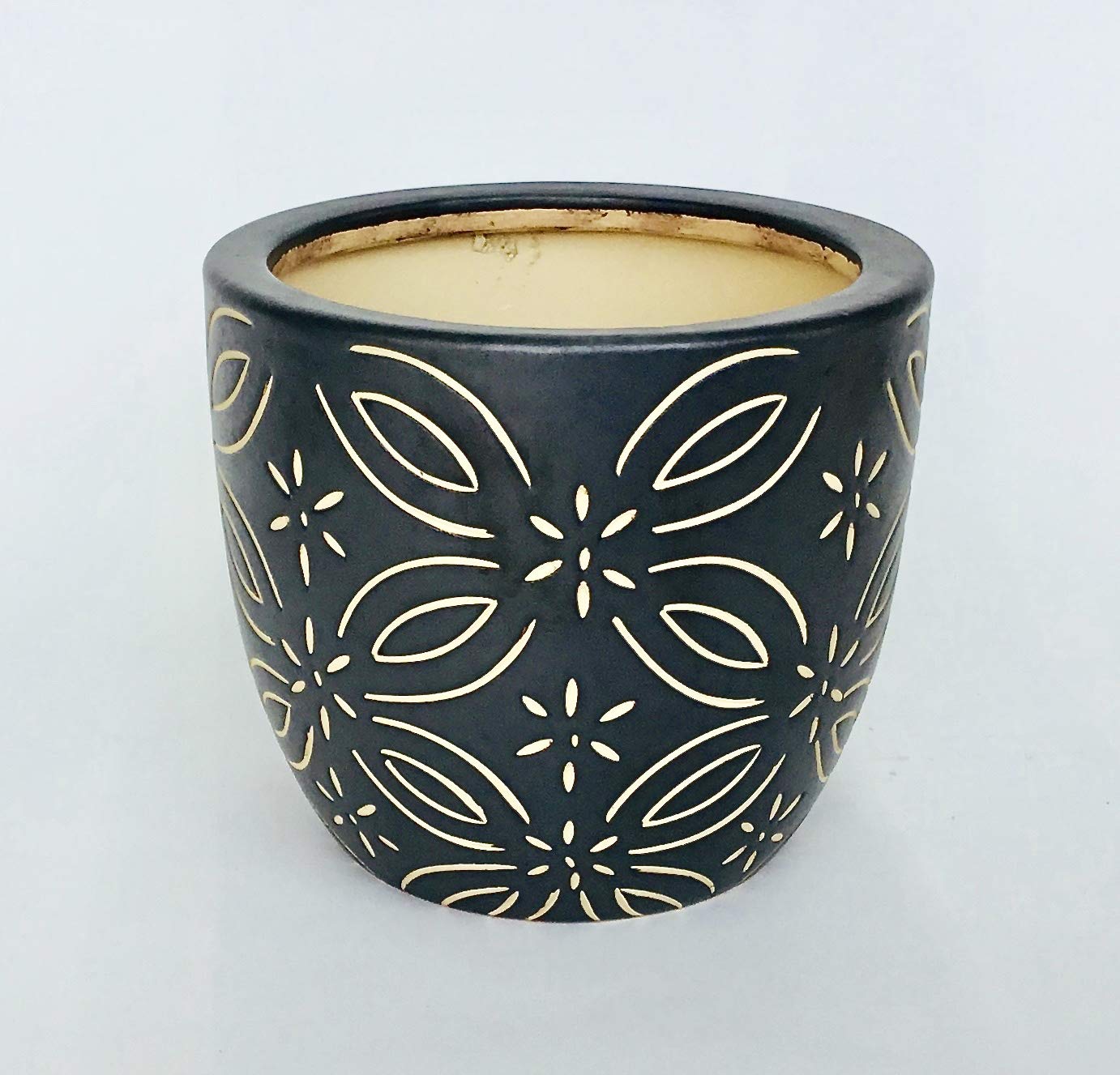 Simple Pot Painting Designs On Black Pot