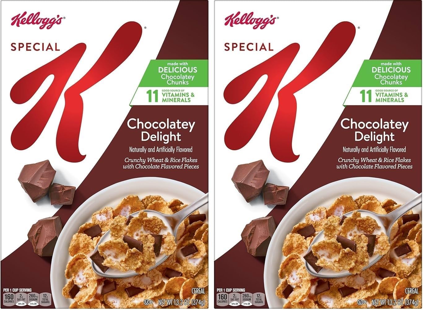 Amazon.com: Kellogg's, Special K, Chocolatey Delight Cereal, 16.5oz Box ...