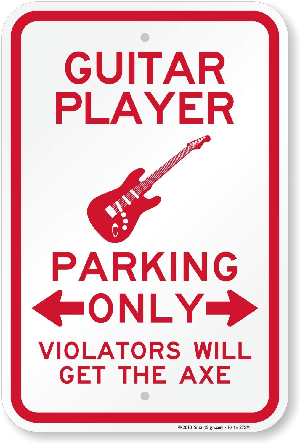 Amazon.com: SmartSign Guitar Player Parking Only, Violators Will Get ...