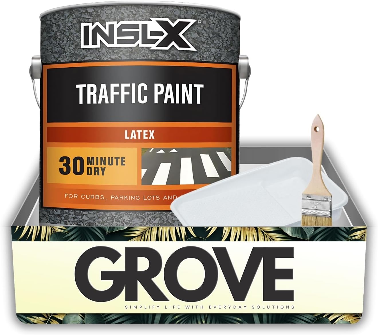 Insl-X White Traffic Zone Marking 1 gal Bundle with Disposable Paint ...