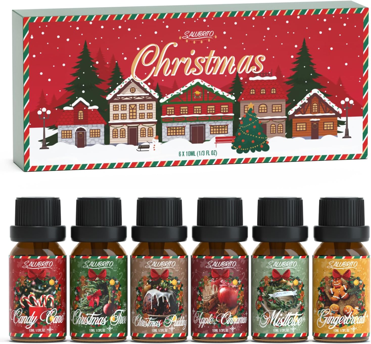 Amazon.com: SALUBRITO Christmas Fragrance Oils Set, Winter Essential Oils for Diffuser, Candle ...