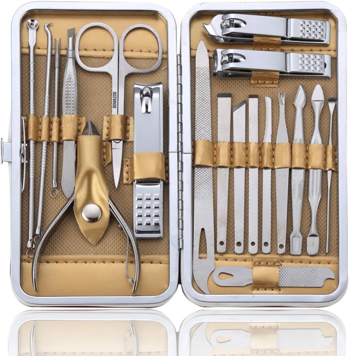 Amazon.com : Manicure Set Pedicure Kit Professional 19 Pcs Nail Clipper ...