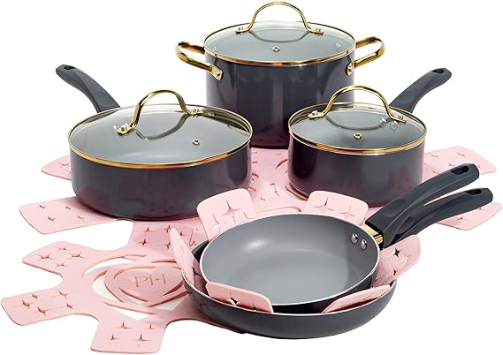 Amazon.com: Paris Hilton Epic Nonstick Pots and Pans Set, Multi-layer ...