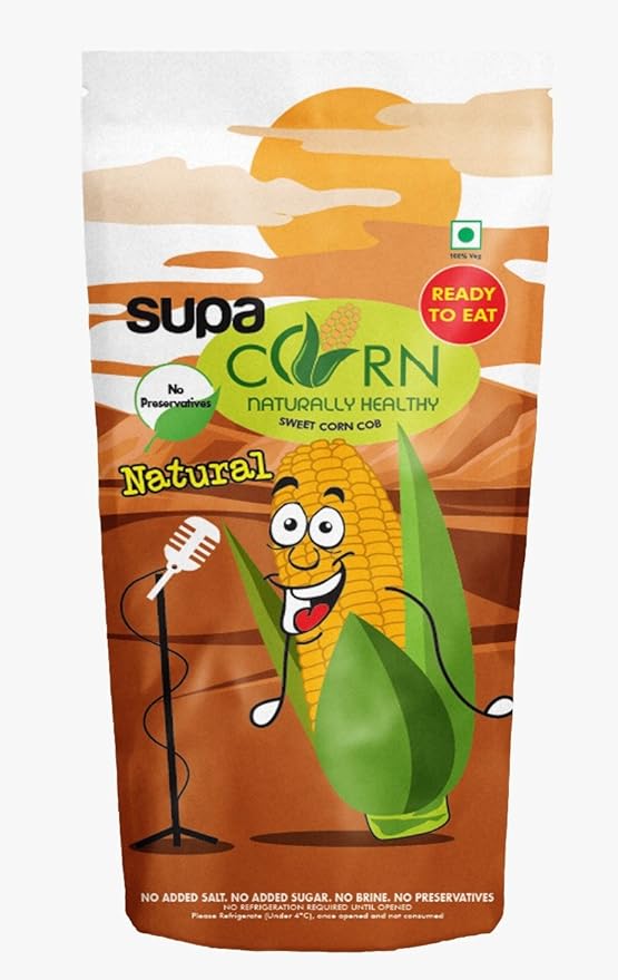 Supa Corn Sweet Corn on Cob, 300 Grams Each( Pack of 6) Preservatives ...