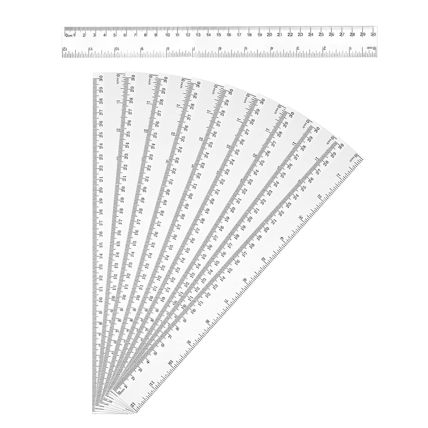 JEOPKO 10 Pcs 30cm Rulers, 12 Inch Transparent Rule, Clear Plastic ...