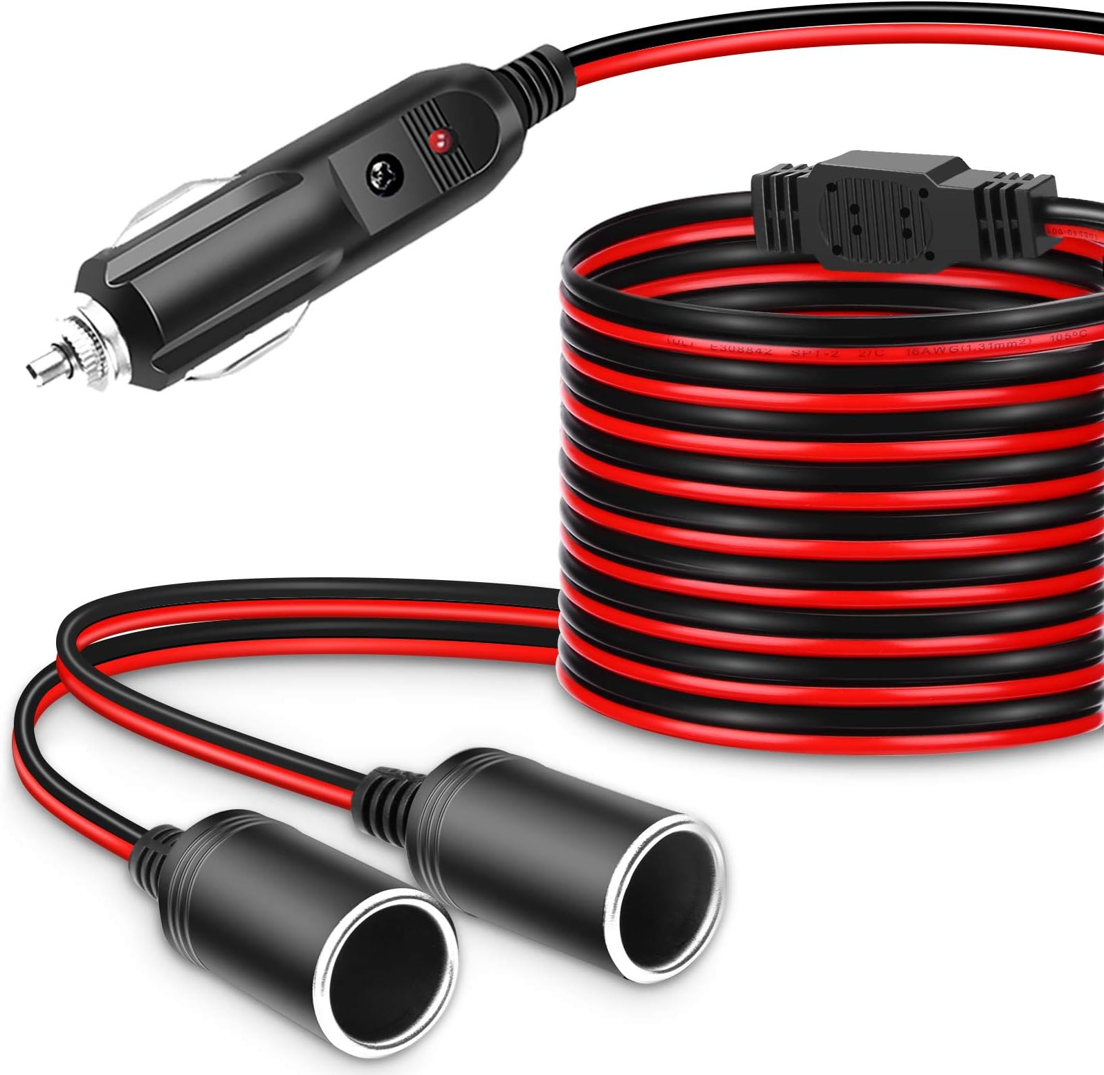 Electop 1 to 2 Car Cigarette Lighter Splitter Adapter Power Charger ...