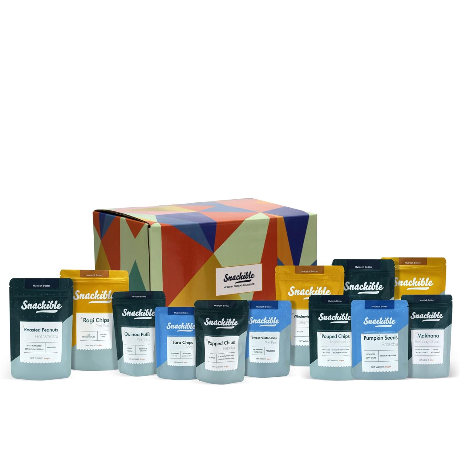 Snackible Savoury Box | Box of 12 Healthy Snacks | Vacuum Fried ...