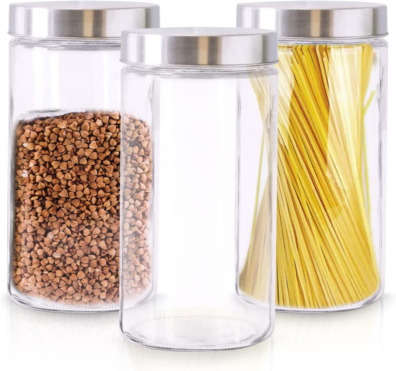 Amazon.com: Farberware Set of 4 Variety Size Glass Canister Food ...