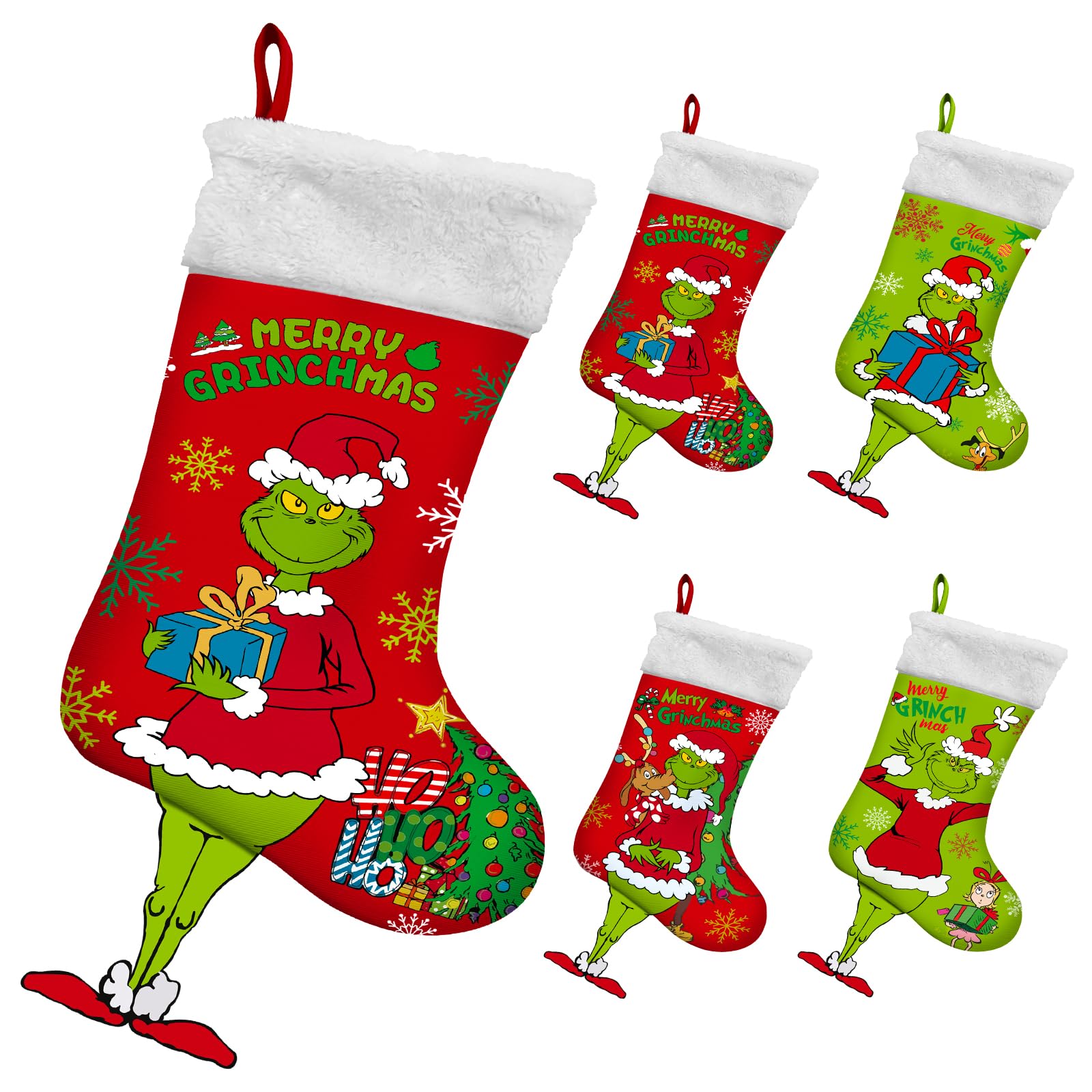 Amazon.com: Christmas Stockings - 21 Inch Set of 4 Griinchs Christmas ...