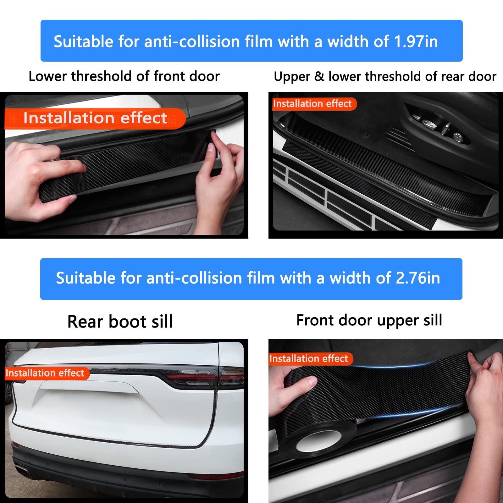 Snapklik.com : Car Door Edge Guards Scratch Cover Protector Front Rear ...