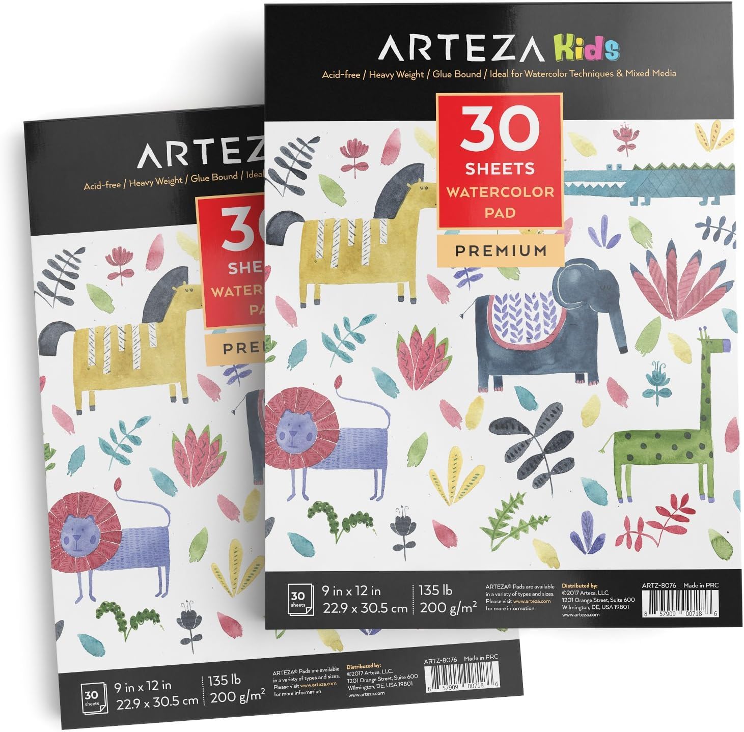 Snapklik.com : Watercolor Paper For Kids, 2 Pack, 30 Sheets Each, 9x12 ...