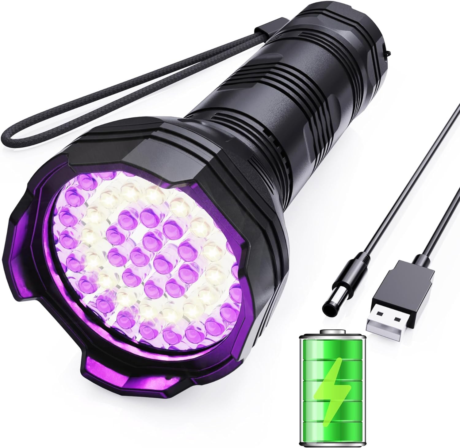 ALLESM UV Flashlight Black Light, 365nm Portable Handheld Ultraviolet ...