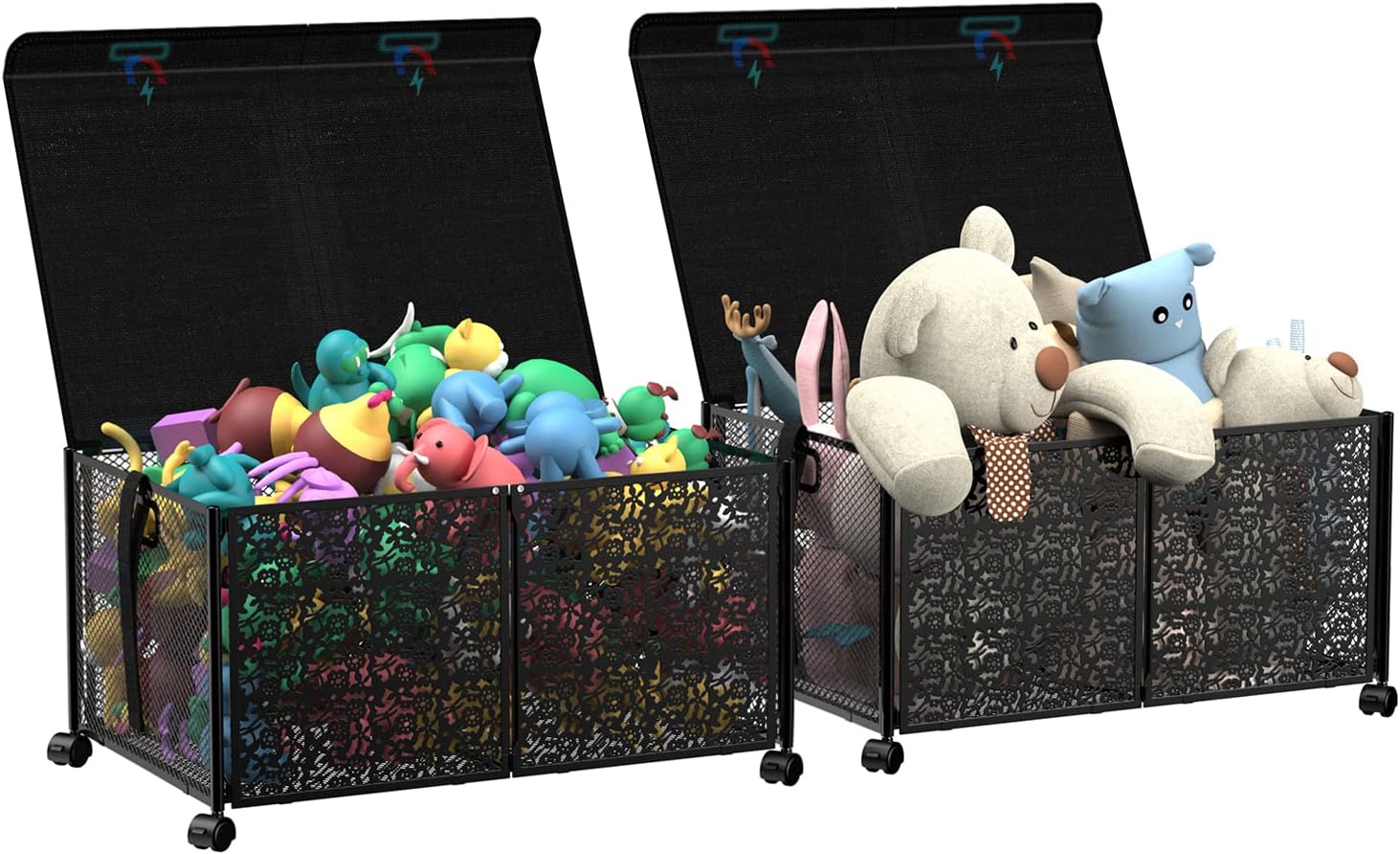 Amazon.com: IDMOP Large Metal Toy Box Storage,Toy Box Chest with Lid ...