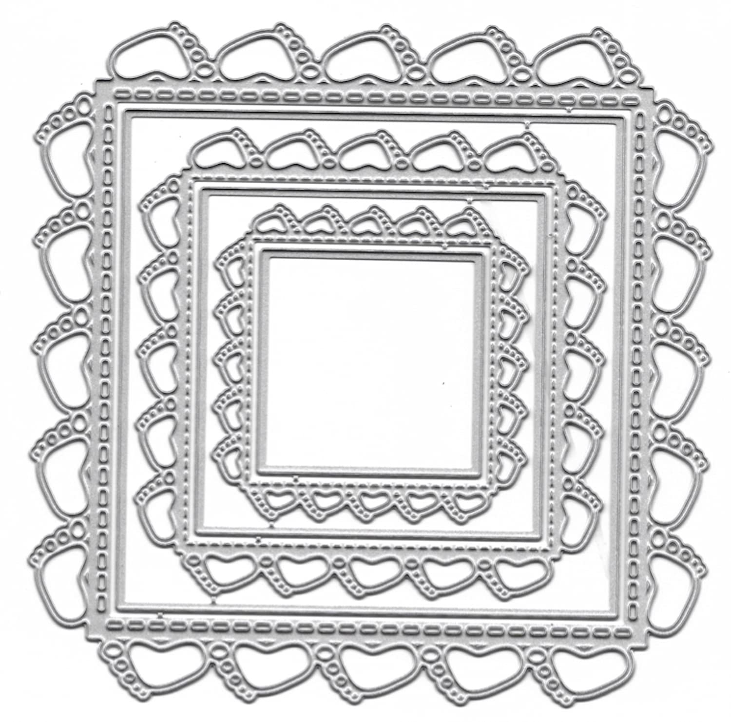 Buy Alinacutle Nesting Frame Die Cut, Card Background Metal Cutting Die, Card Frame Die Set ...