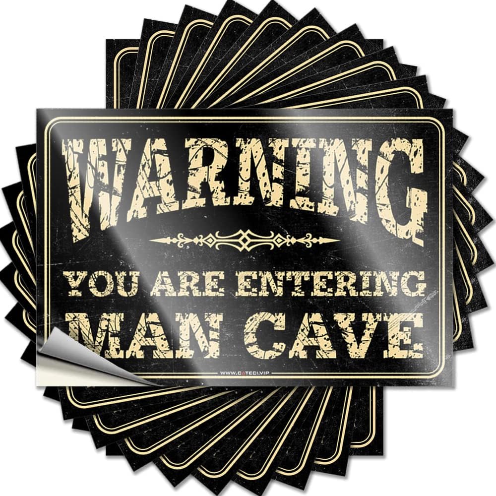Amazon.com: Prank Stickers For Adults Warning You Are Entering Man Cave ...