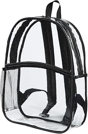 Amazon.com: BAGedge Clear PVC Backpack, BLACK, One Size: Clothing ...