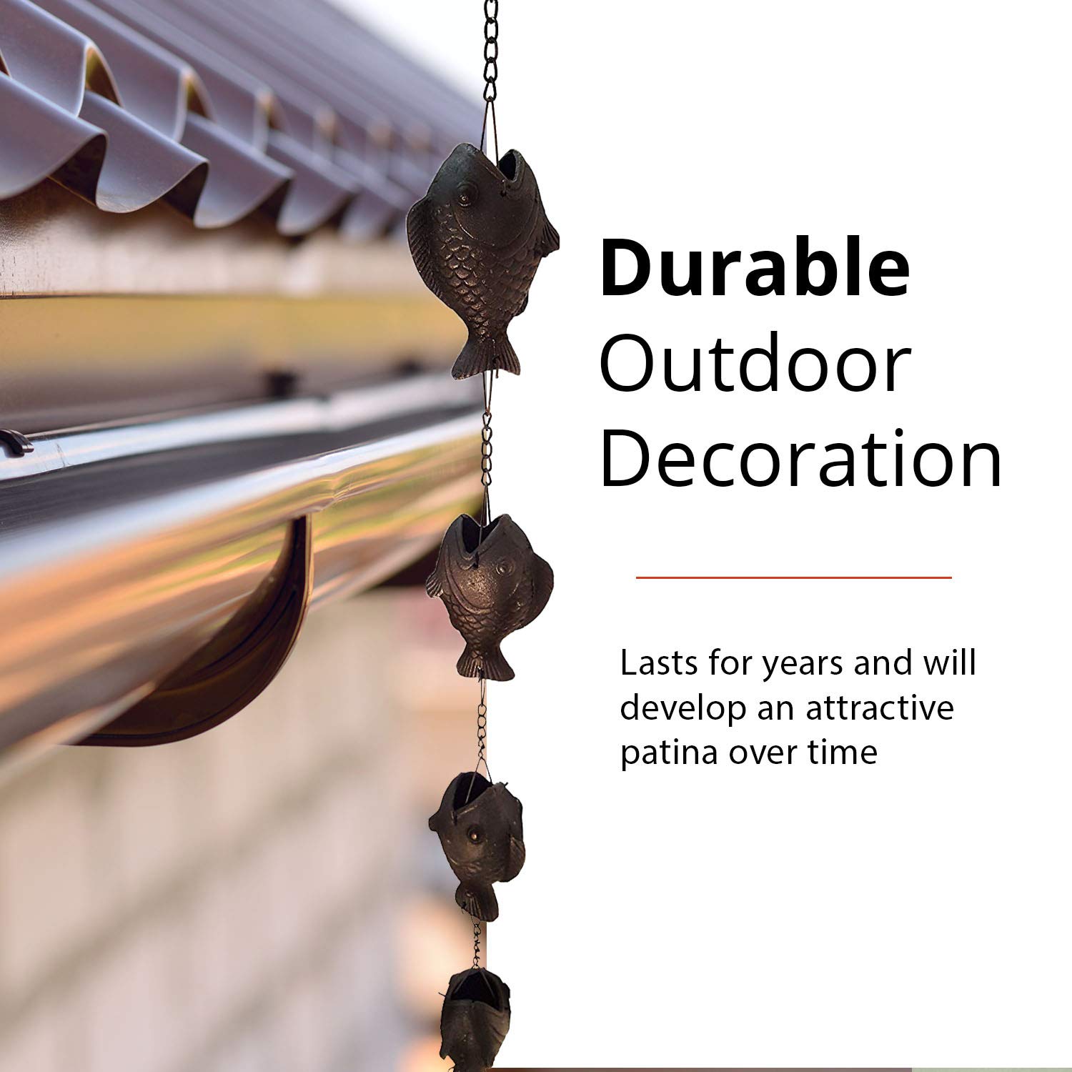 Snapklik.com : NACH Decorative Fish Rain Chain, Heavy Duty Cast Iron ...