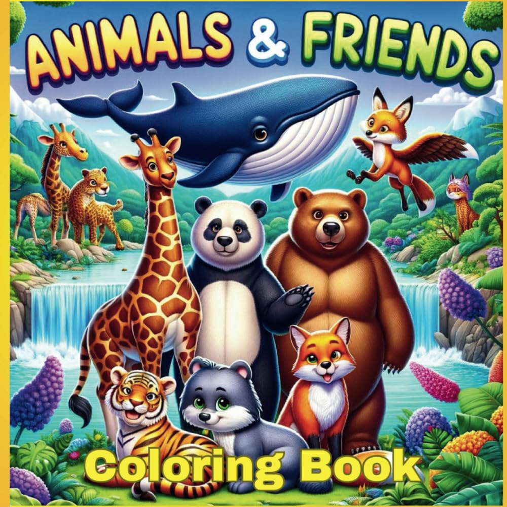 Animals & Friends Coloring Book: Educational coloring pages with ...