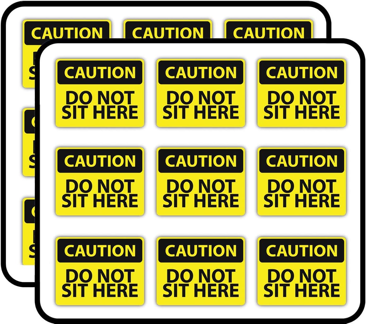 Amazon.com: Caution Do Not Sit Here Sign Warning 2" 18 Pack Sticker for ...