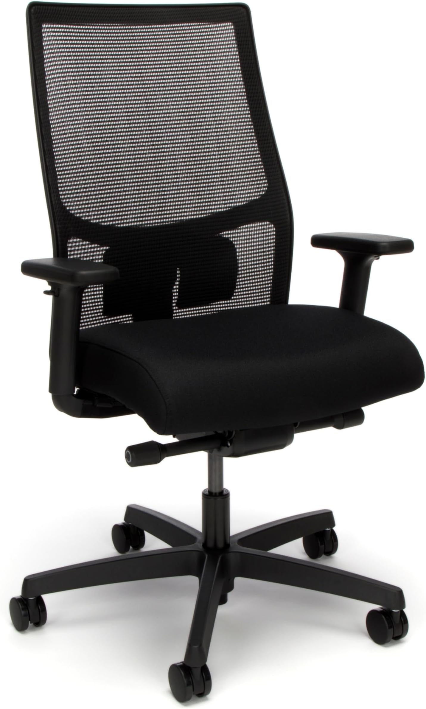 HON Ignition 2.0 Mid-Back Adjustable Lumbar Work Chair - Black Mesh ...