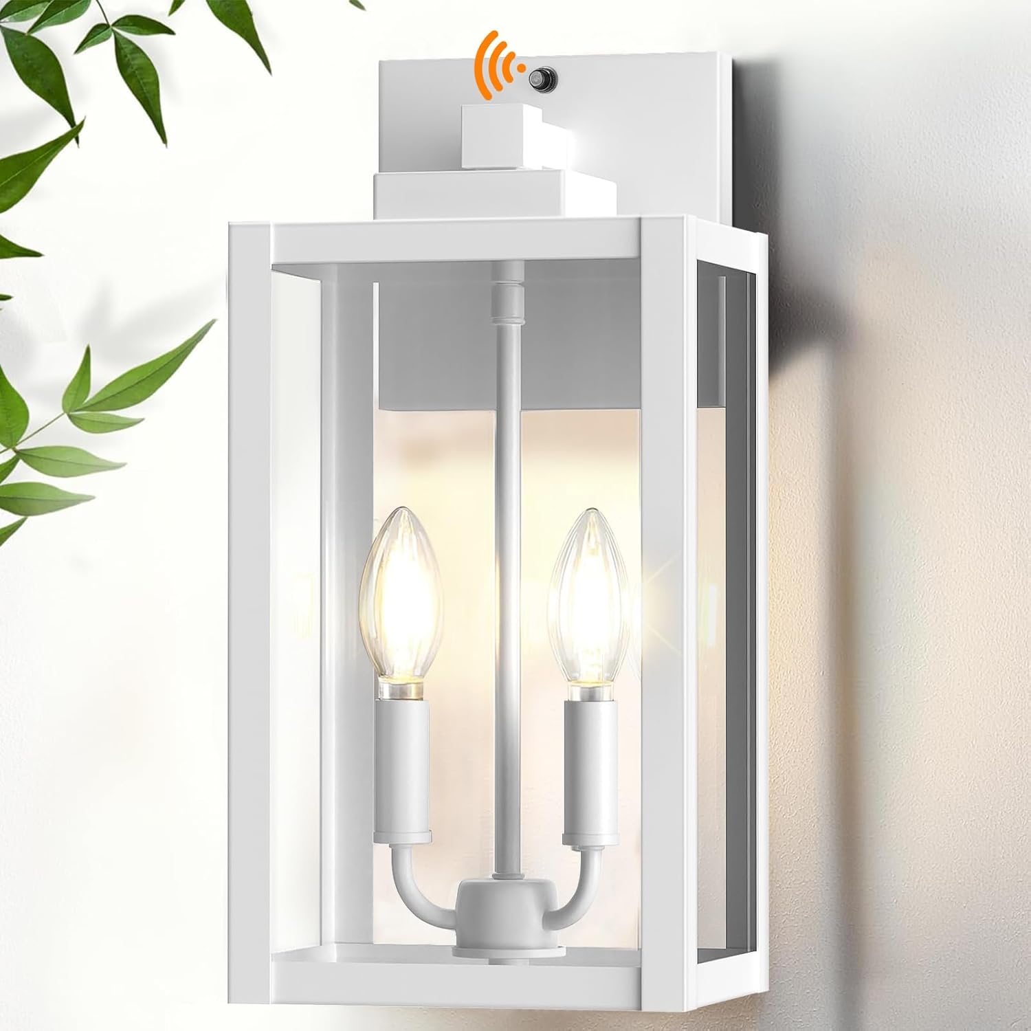 MYHXQ Dusk to Dawn Black Outdoor Wall Lantern 2-Light, 15" Outside ...