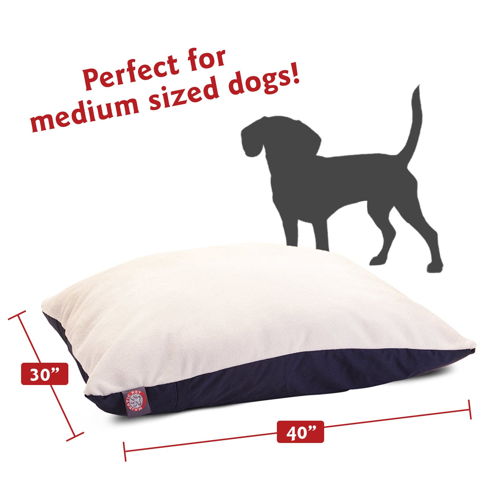 30x40 Blue Rectangle Pet Dog Bed With Removable Washable Cover By ...