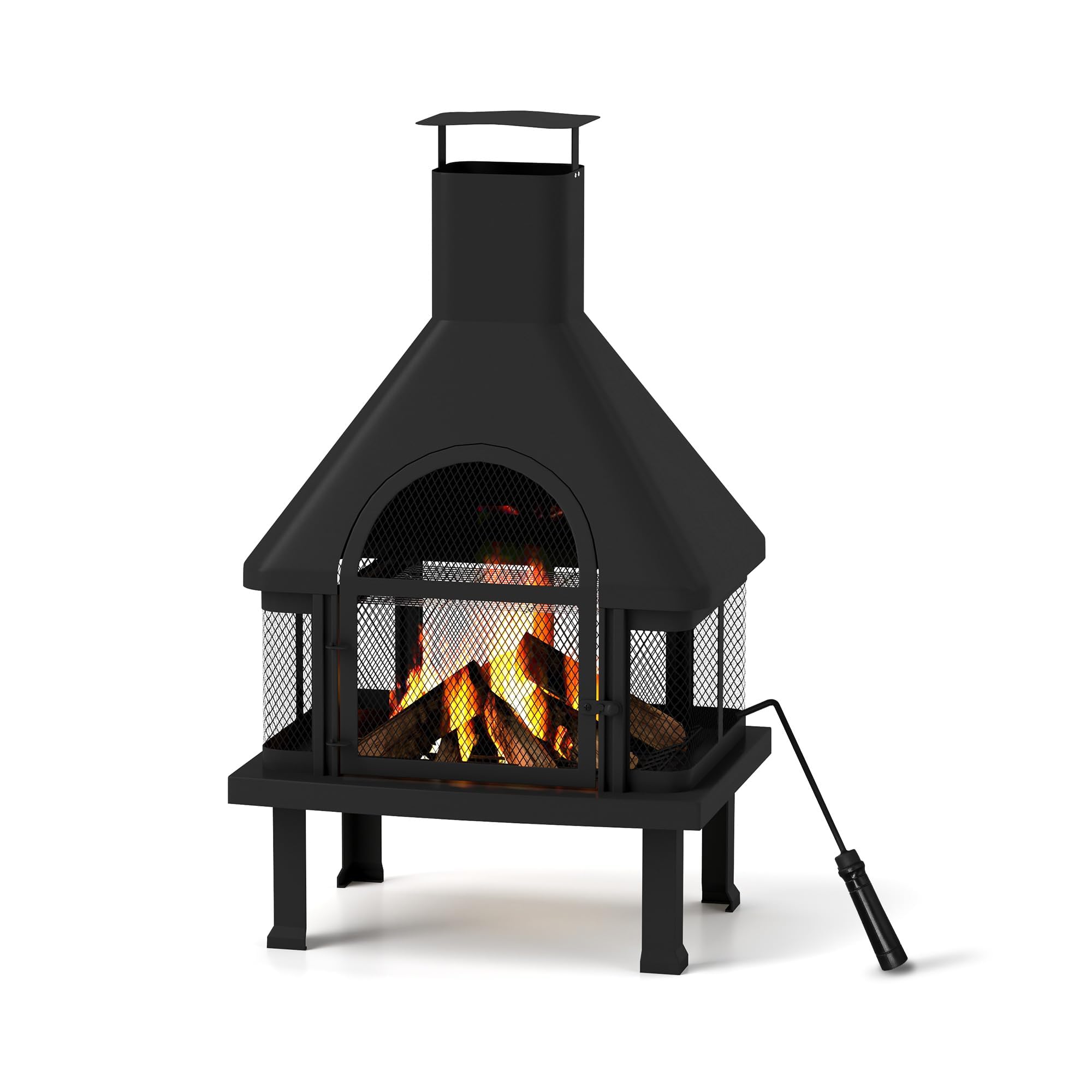 Amazon.com : Wood Burning Outdoor Fireplace, Chiminea Outdoor Fireplace ...