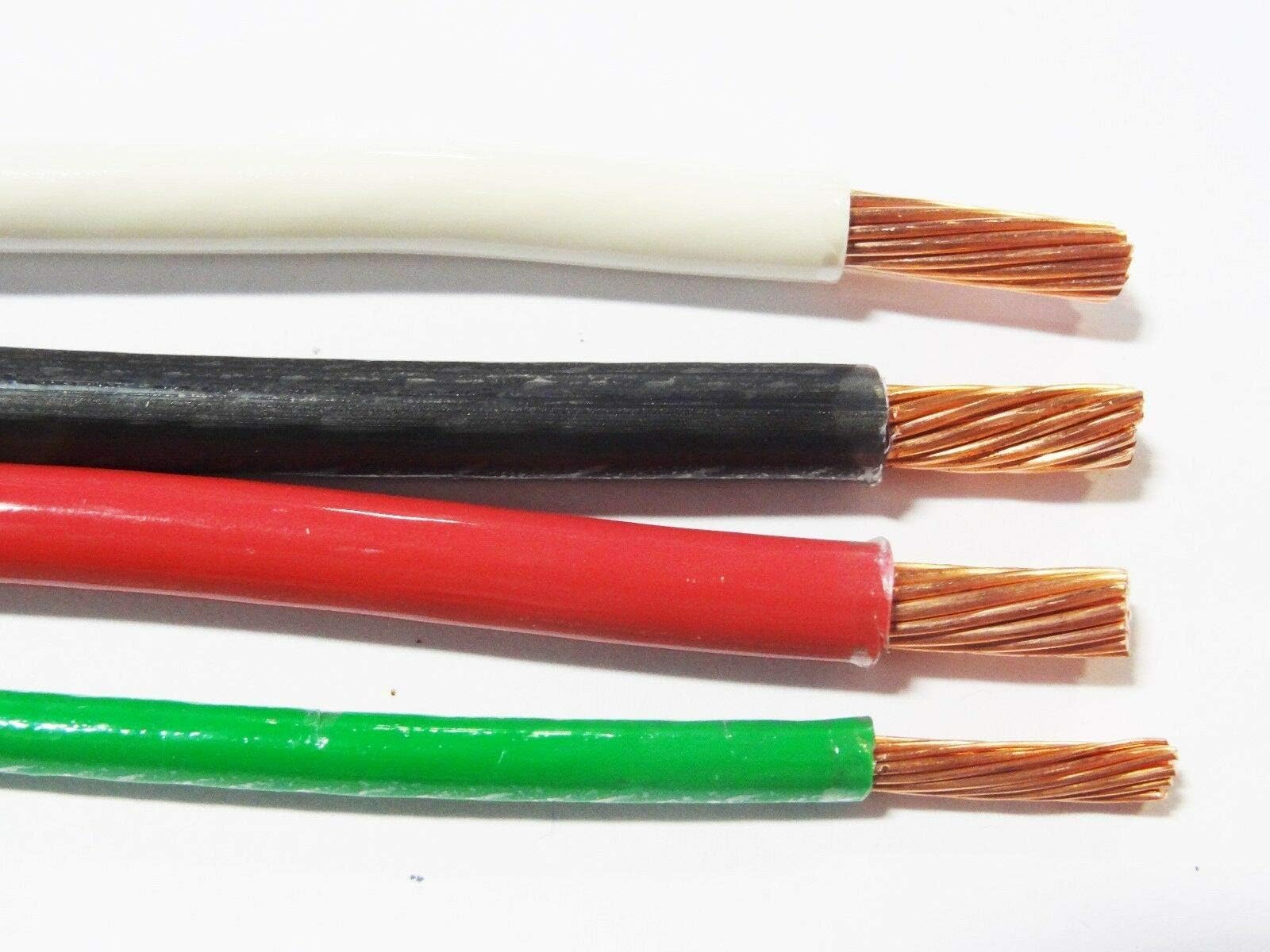 10 Gauge THHN Wire Stranded 4 Colors 50 FT Each RED Black Green White ...
