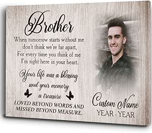 Amazon.com: Brother Memorial Remembrance Canvas - Brother in Heaven ...