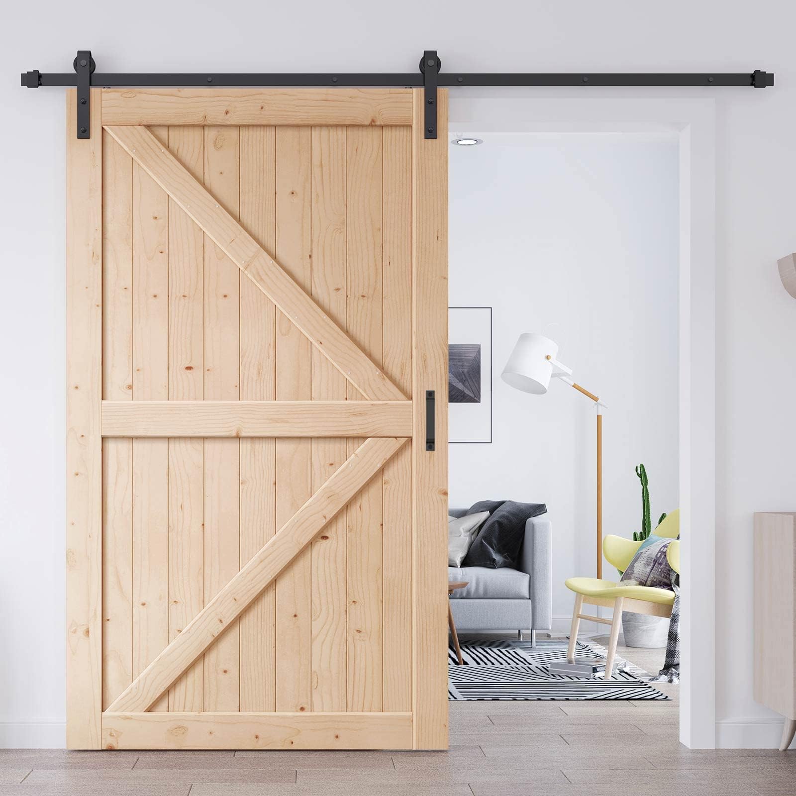 Amazon.com: ARKHJEM 30''×84'' Barn Door, Wood Slat Panel Sliding Barn ...