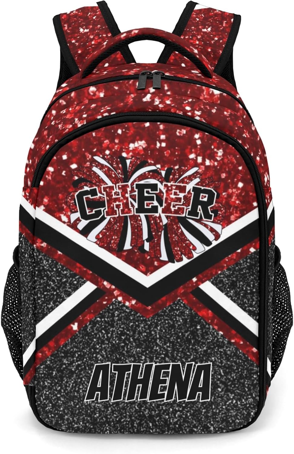 Amazon.com: XIUCOO Cheer Cheerleading Red Backpack Casual Travel Laptop ...