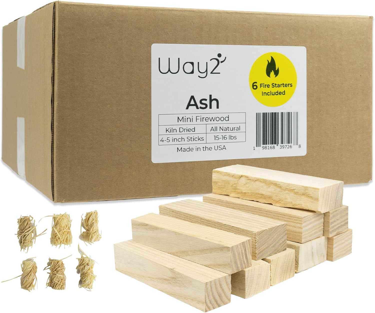 Amazon.com : Kiln Dried Ash Wood | 15-16 lbs | 4-inch Mini Firewood ...