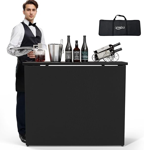 Amazon.com: VINGLI 45" Commercial Portable Bar Table for Events, Mobile ...