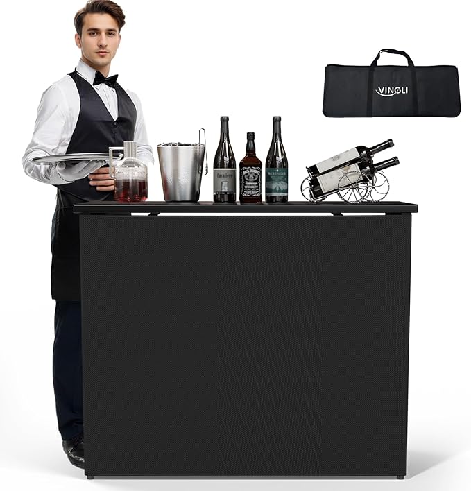 Amazon.com: VINGLI 45" Commercial Portable Bar Table for Events, Mobile ...