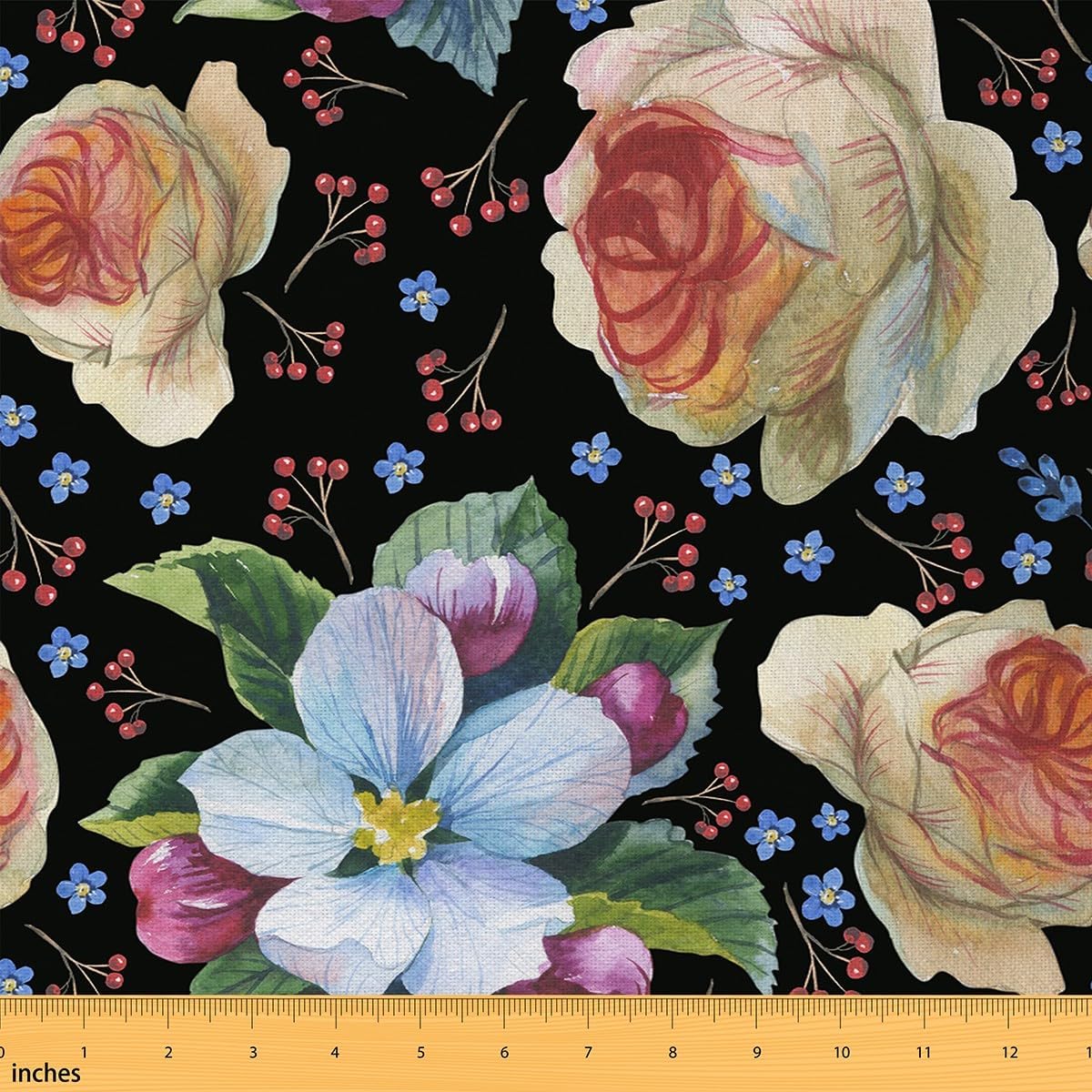 Amazon.com: Vintage Rose Fabric by The Yard Watercolor Dreamy Garden ...