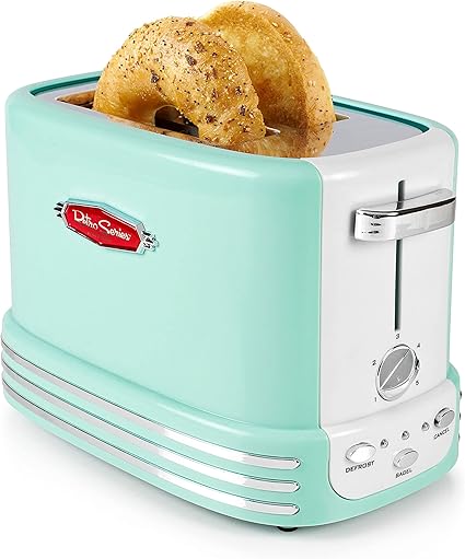 Amazon.com: Nostalgia New and Improved Retro Wide 2-Slice Toaster ...