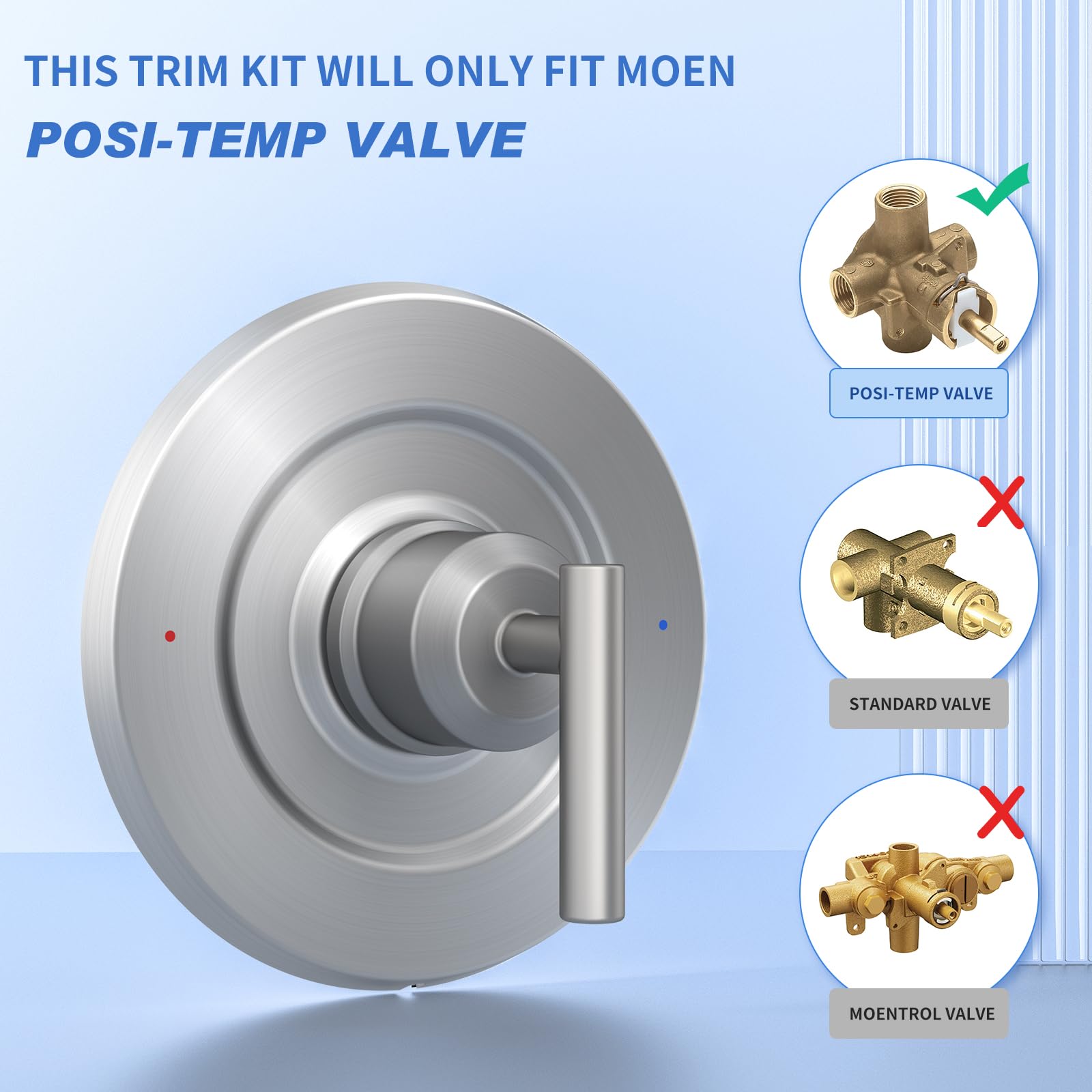 Snapklik.com : Shower Trim Kit, Replacement For Moen T2901BN Gibson ...