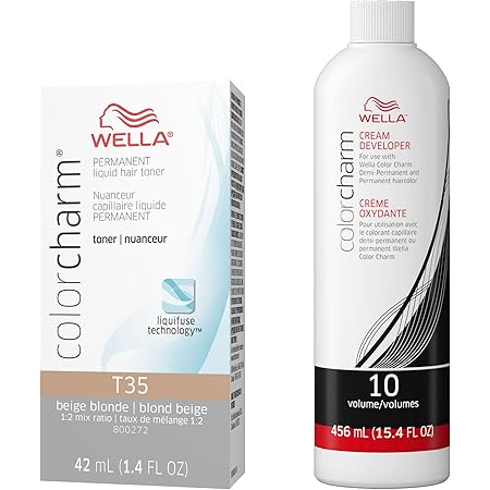Amazon.com: Wella ColorCharm Hair Toner, T35 Beige Blonde + 10 Vol ...