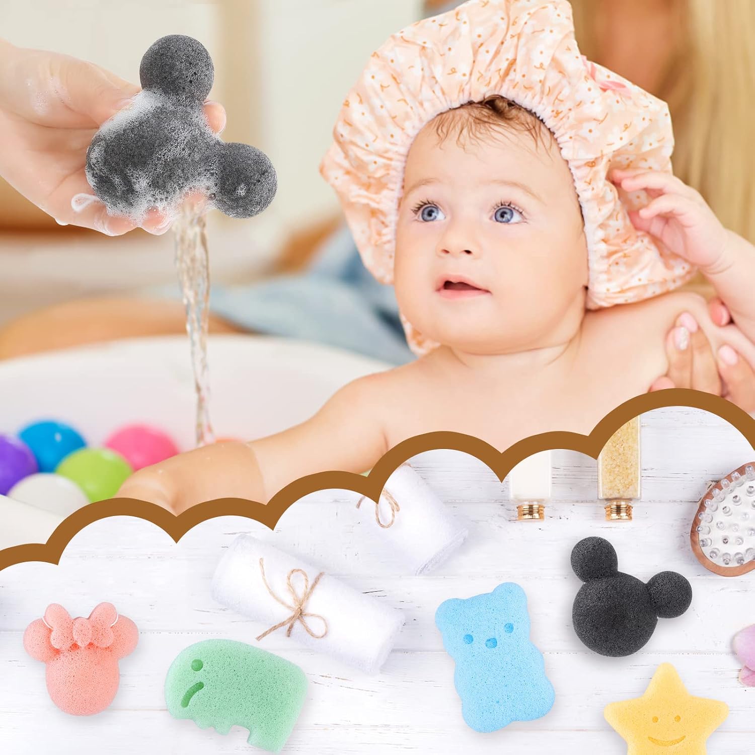 KECUCO Konjac – Esponja de baño para bebé, formas clásicas, esponjas de ...