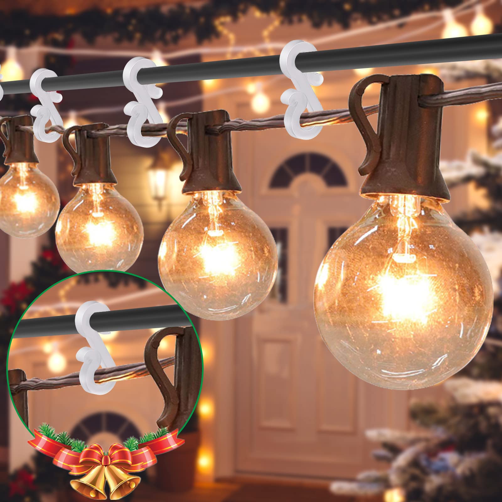 Snapklik.com : Christmas Light Clips, 100 Mini Hanging Hooks For ...