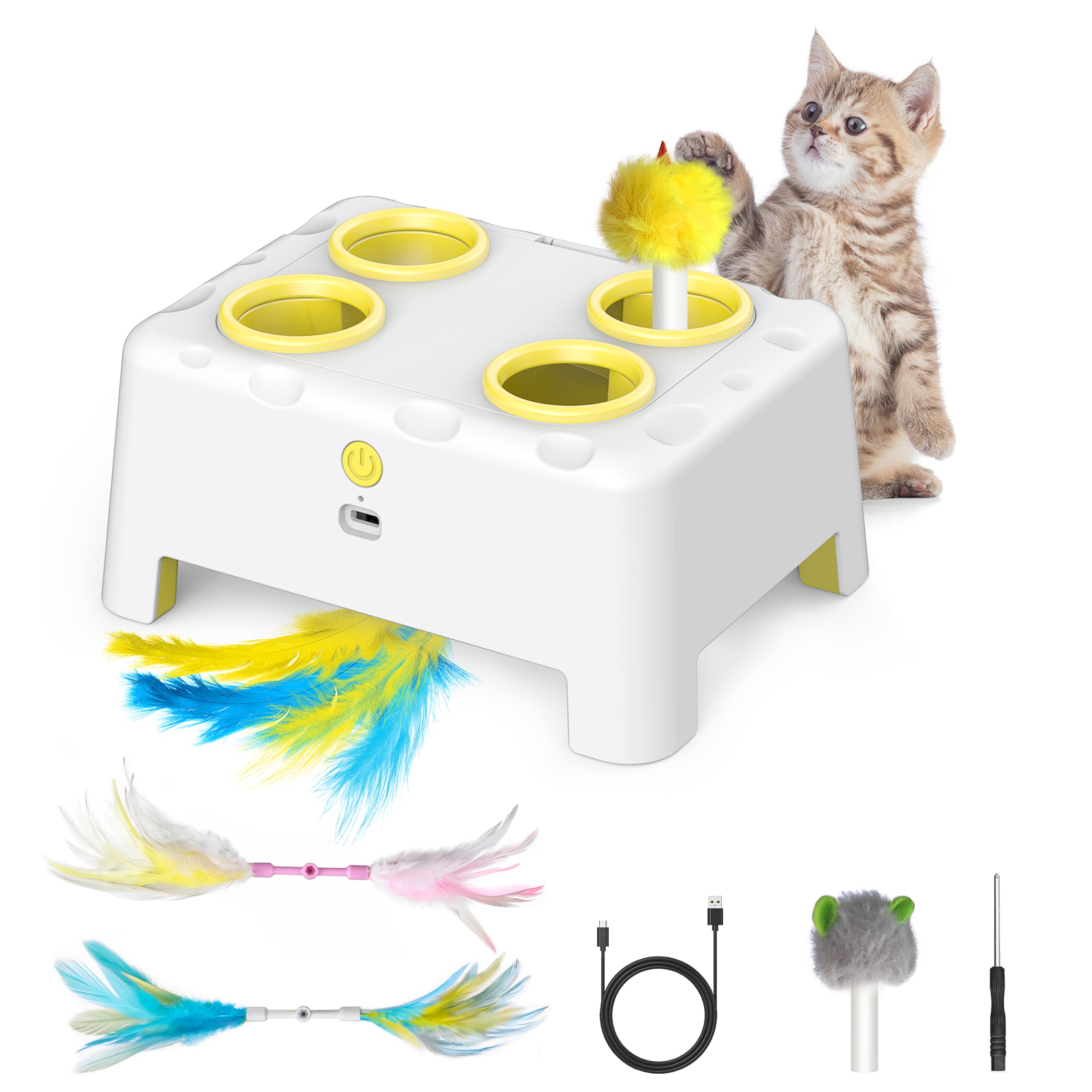 Amazon.com : Bolpetizo Cat Toys, Interactive Cat Toys, 2-in-1 Automatic ...