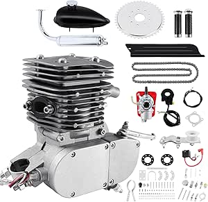 FEWENi 2 Stroke 110cc Petrol Engine Kit for Bicycle, Single Cylinder ...