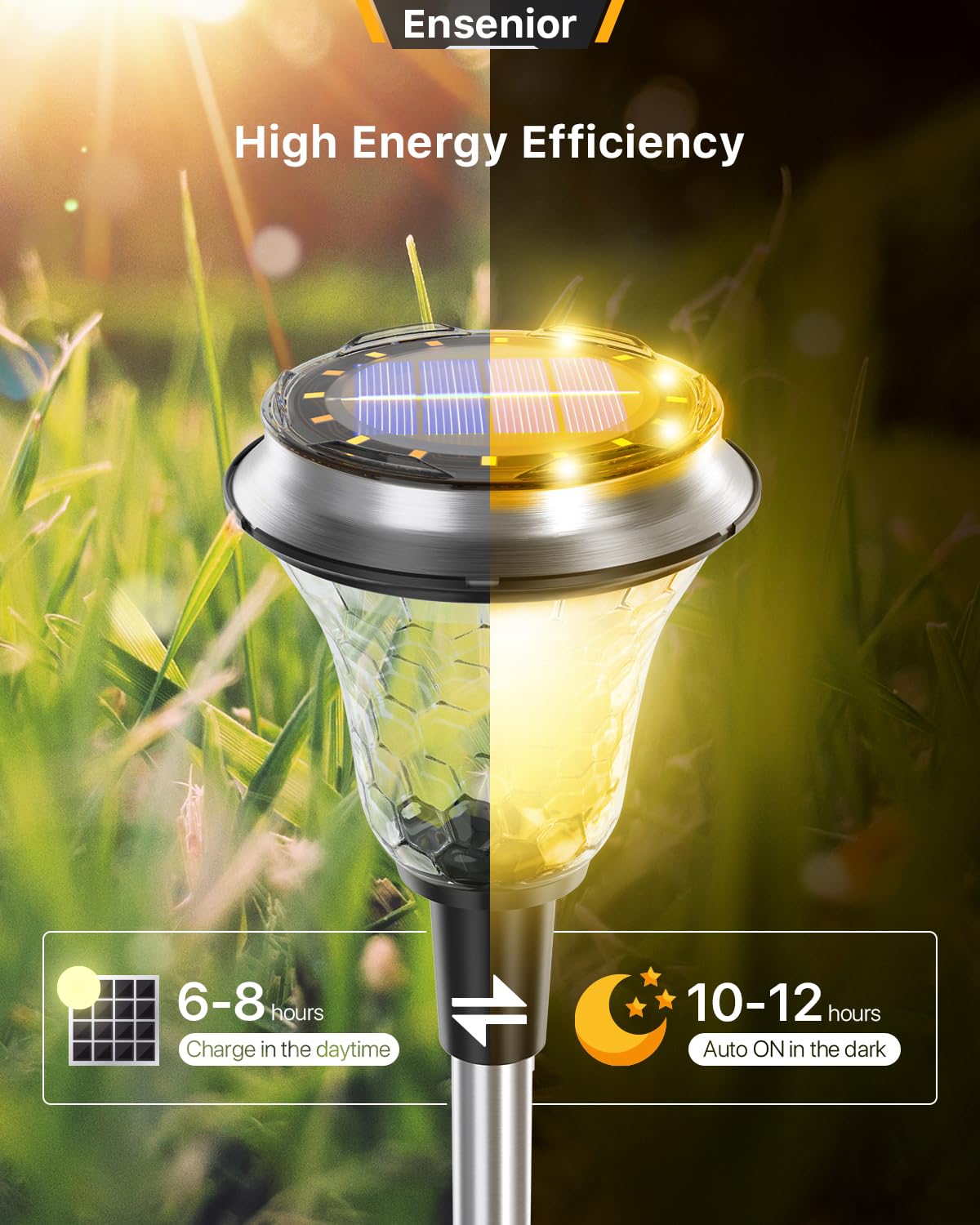 Snapklik.com : 0CCT Solar Pathway Lights, Waterproof Stainless Steel ...