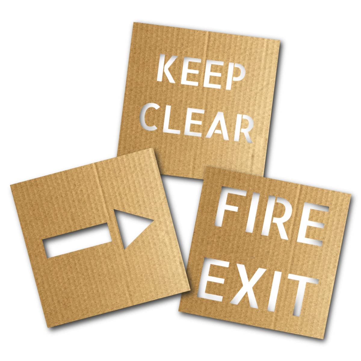 MegaMaxx Floor Marking Health and Safety Stencils - 3 Design Cardboard ...