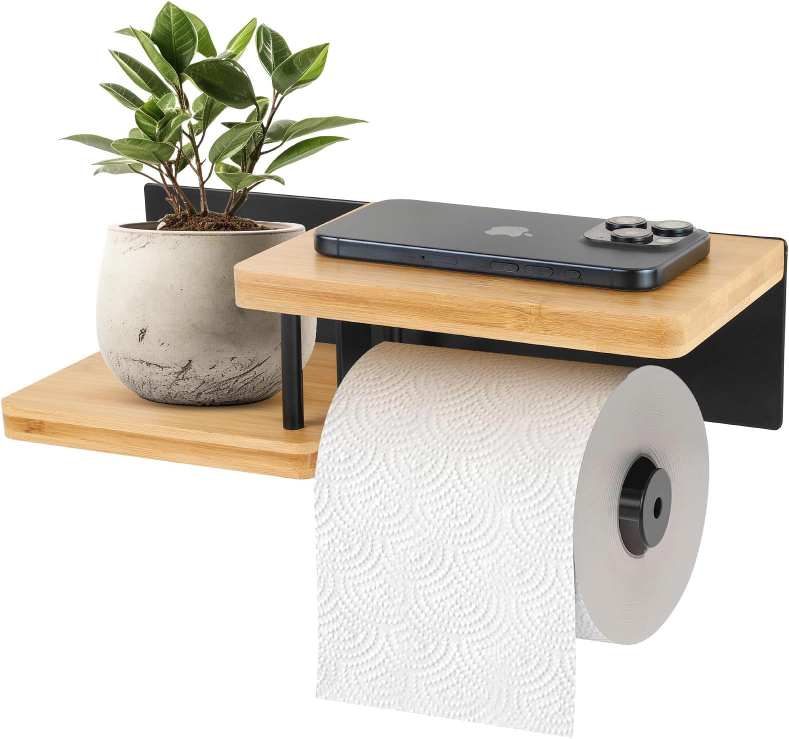 AIDILI Porte Papier Toilette Mural avec Tablette, Support Papier ...