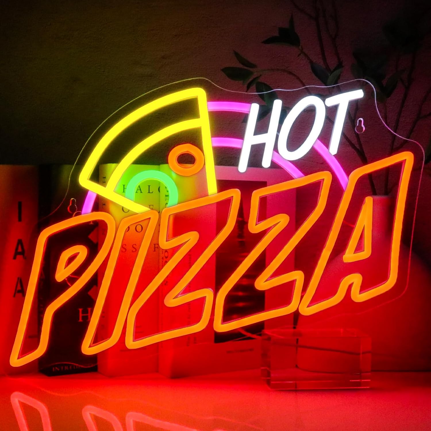 Amazon.com : PMCVYH Pizza Neon Sign for Wall Decor, Hot Pizza Led Signs ...