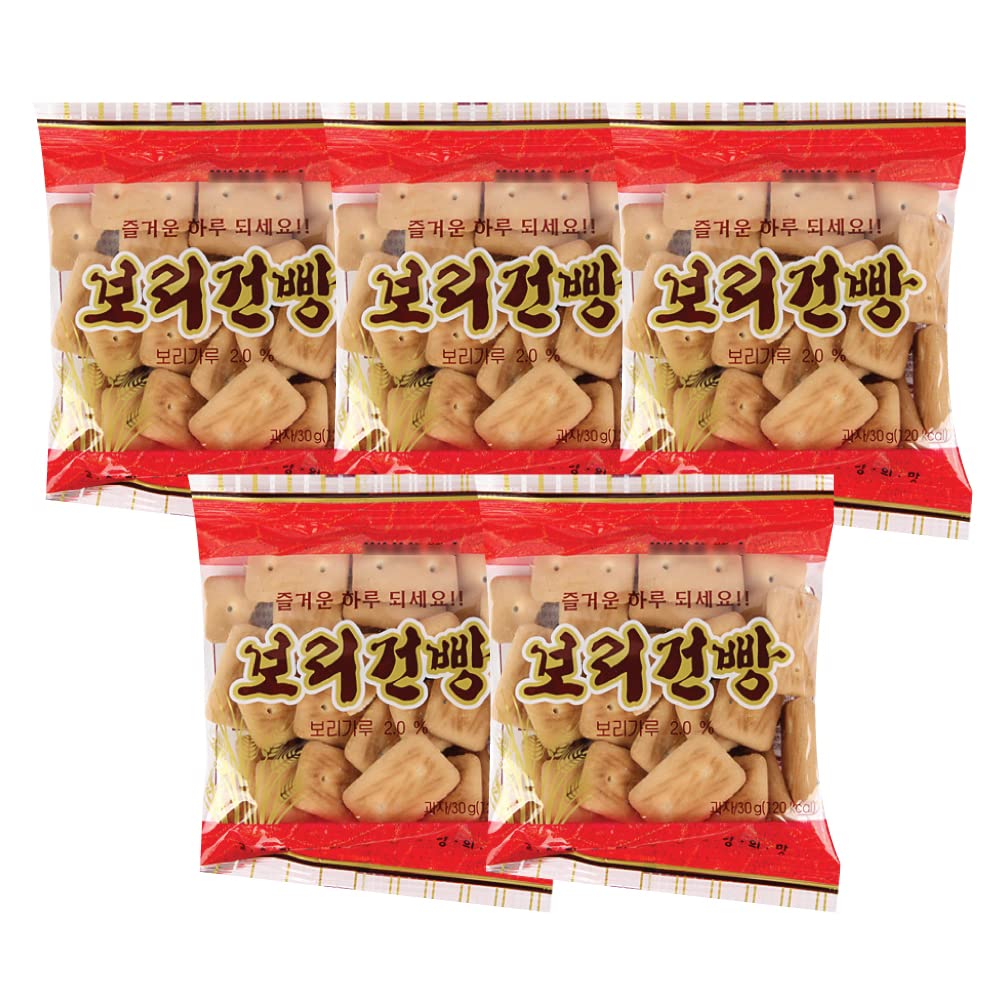 Snapklik.com : Korean Army Biscuits Hardtack Barley Snack 30g X 5 Pack