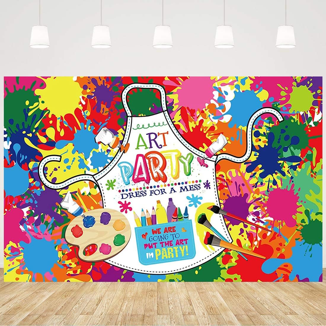 Amazon.com: Art Paint Backdrop Banner Decorations Artist Theme Birthday ...